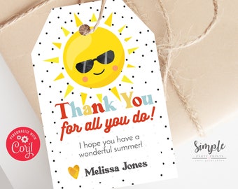 Printable Teacher Appreciation Donut Tags Cute Donut Thank - Etsy