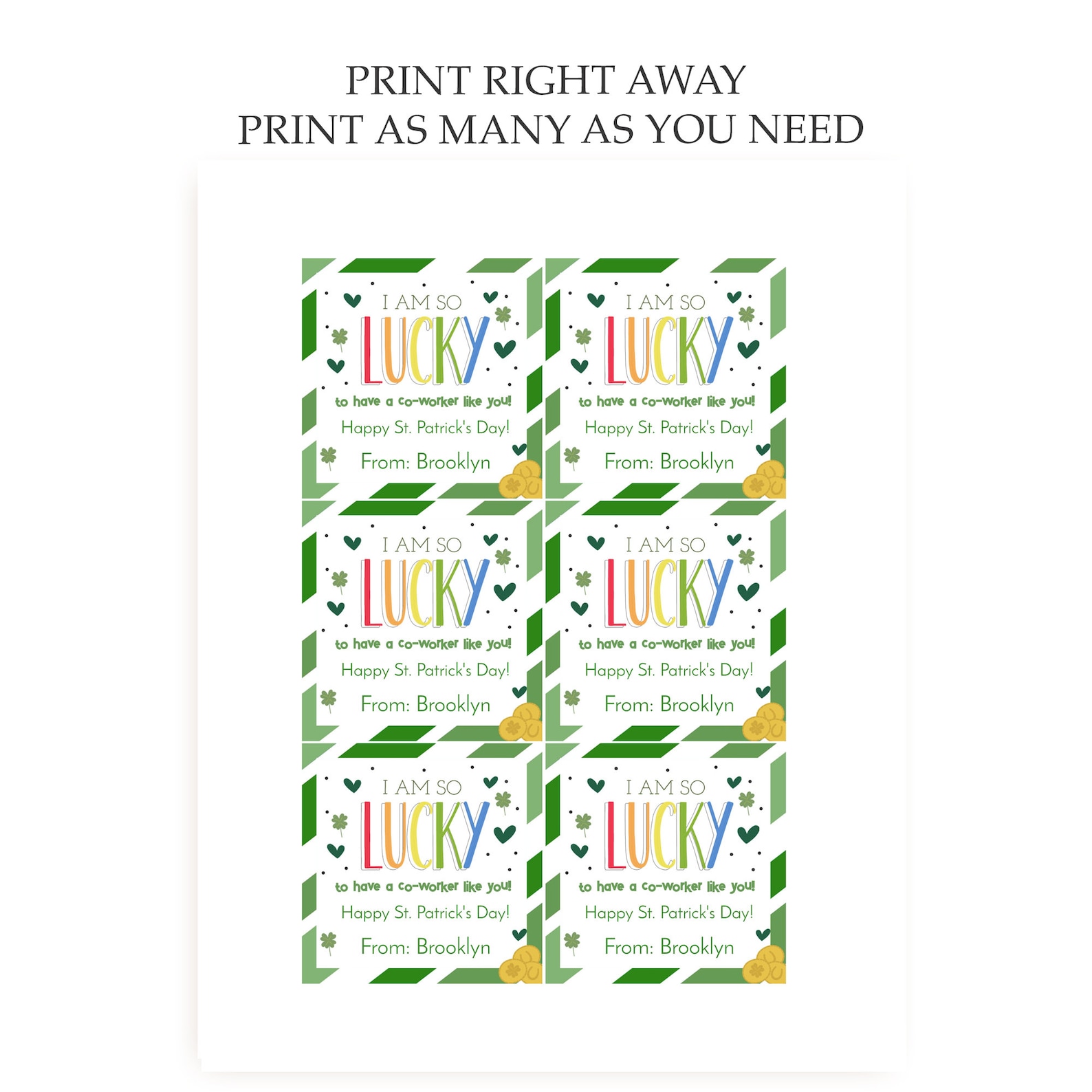 Printable St. Patrick's Day Tag - Editable Lucky Charms Gift Tags ...