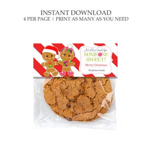 Christmas Printable Cookie Topper| Editable Cookie Treat Labels | Gifts ...