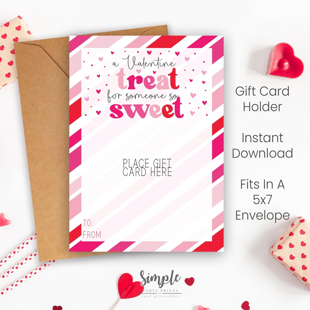 Valentines Day Gift Card Holder, Printable Valentine's Day Gift for ...