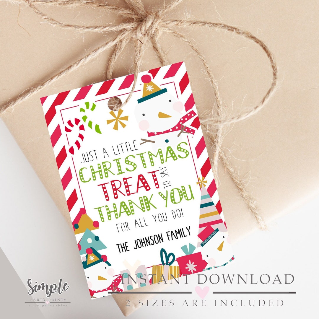 Just a Little Christmas Thank You Treat Tag, Christmas Gift Ideas ...
