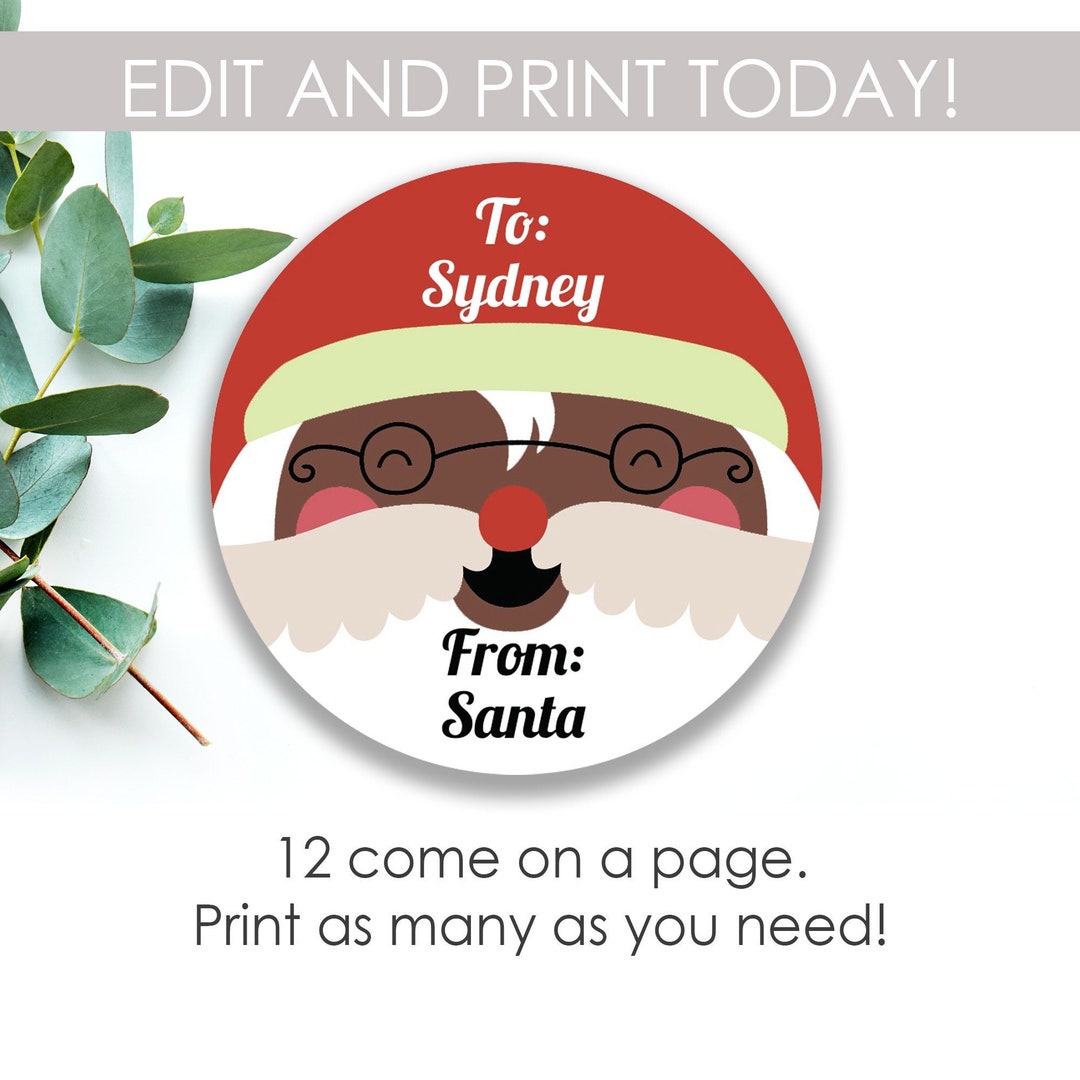 Santa Claus Printable Tags, Secret Santa Tag, Holiday Printable Tags ...