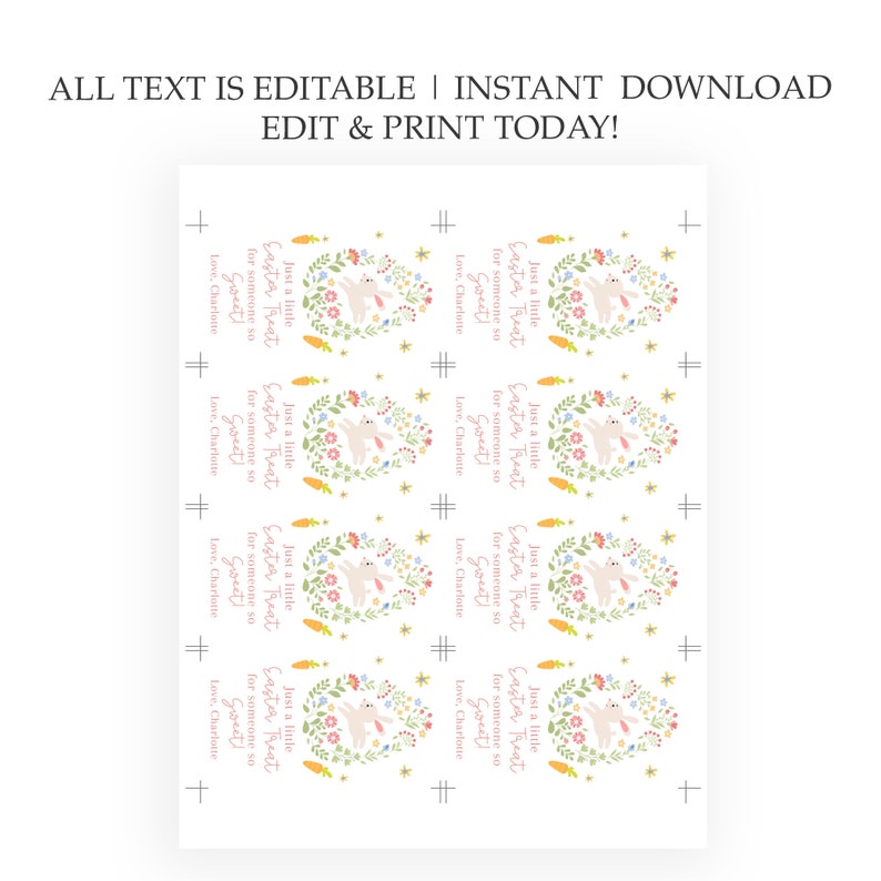 Easter Gift Tags - Personalized Pastel Bunny Labels for Baskets ...