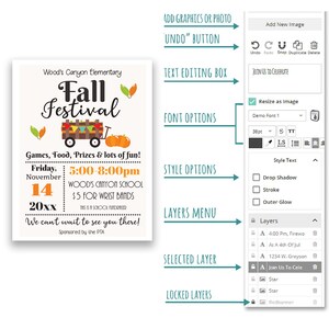 Editable Fall Festival Digital Flyer for Pumpkin Patch Party - Etsy