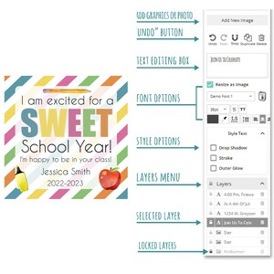 Printable Happy First Day of School Tag, Editable Back to School Label ...