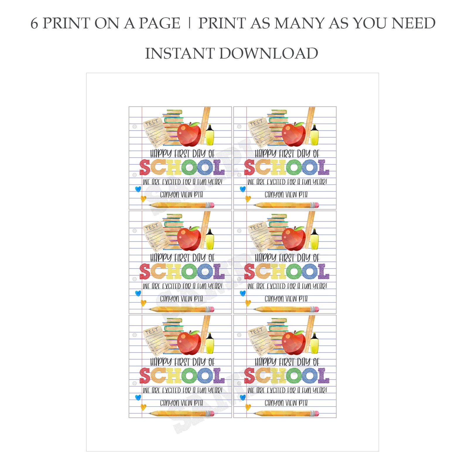 First Day of School Printable Tag Welcome Back to School - Etsy