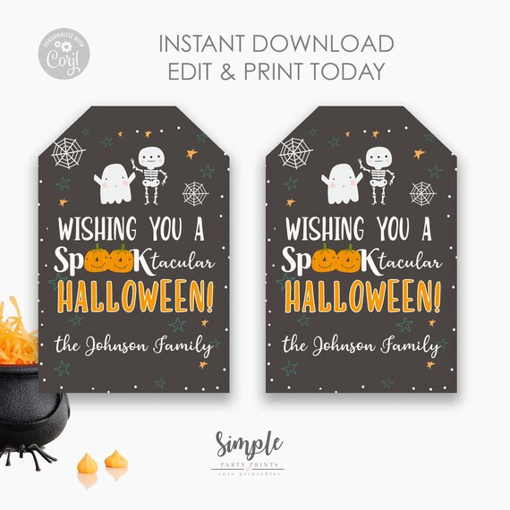 Halloween Tags, Halloween Treat Tags, Ghost Halloween Tags, Boo Tags ...