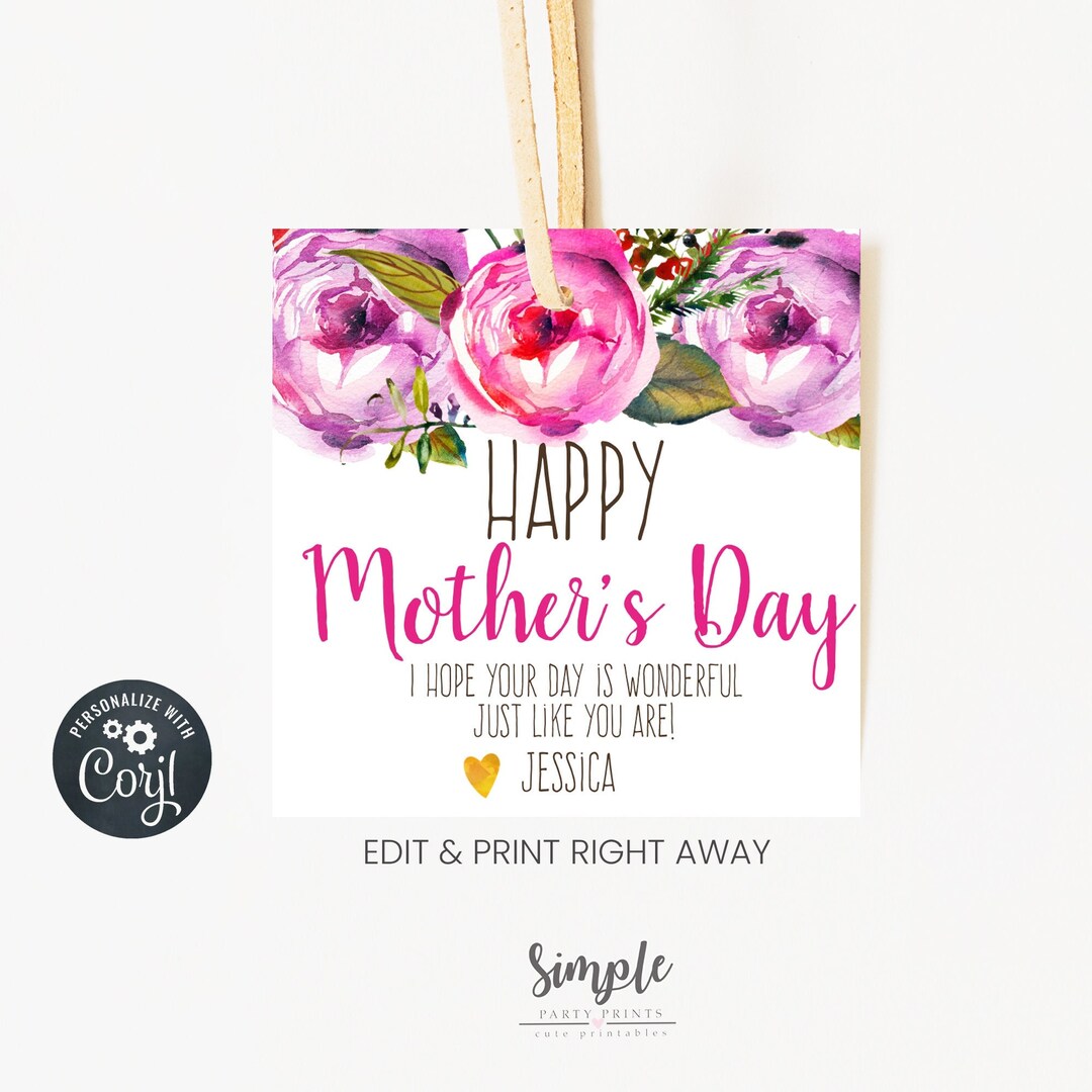 Printable Mother's Day Tag Happy Mothers Day Gift Ideas - Etsy