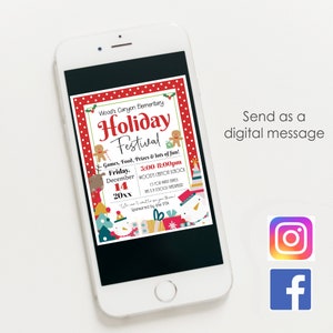 Editable Holiday Festival Flyer Template, Digital Download Christmas ...
