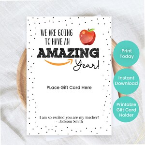 First Day of School Gift Card Holder | Amazon Gift Card Holder | Gifts ...