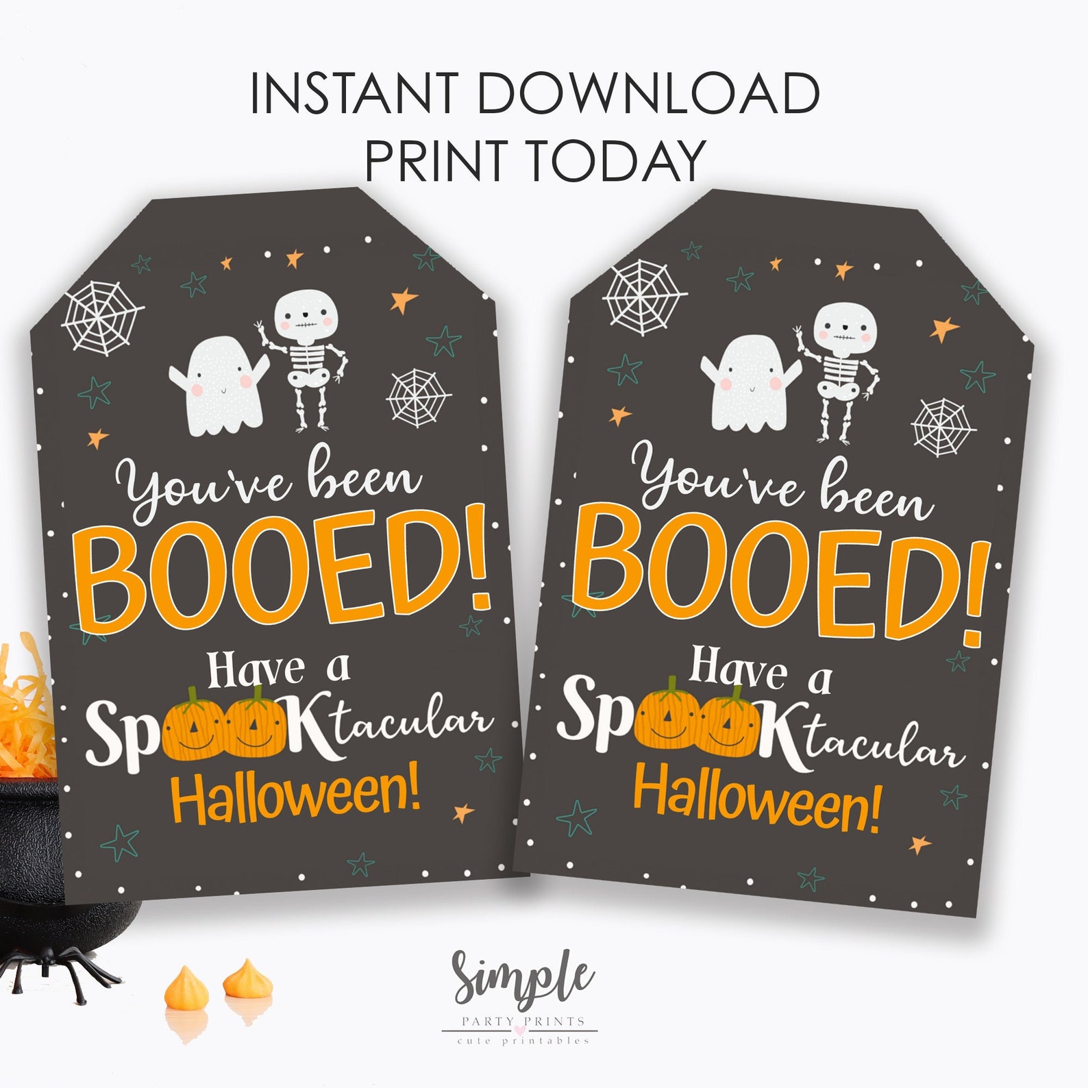 You've Been Booed Printable Tag Halloween Activity - Etsy