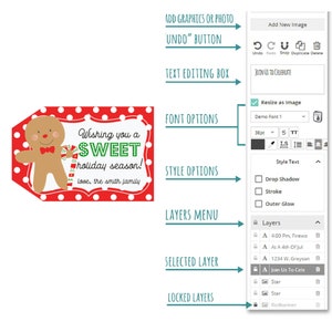 Christmas Gift Tags, Merry Christmas Tag, Sweet Happy Holidays Labels ...