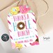 Printable Teacher Appreciation Donut Tags, Cute Donut Thank You Tag for ...