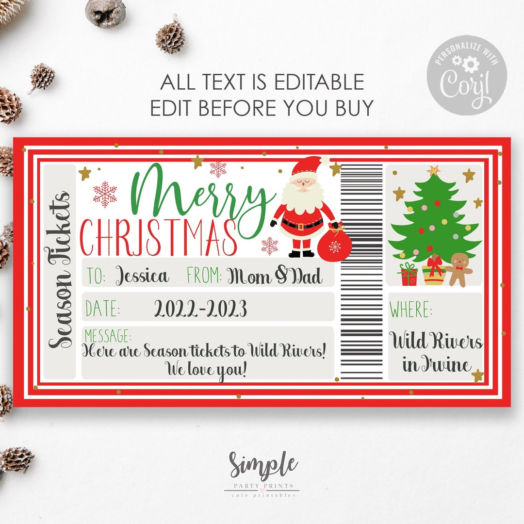 Printable Christmas Voucher Template, Editable Christmas Gift ...
