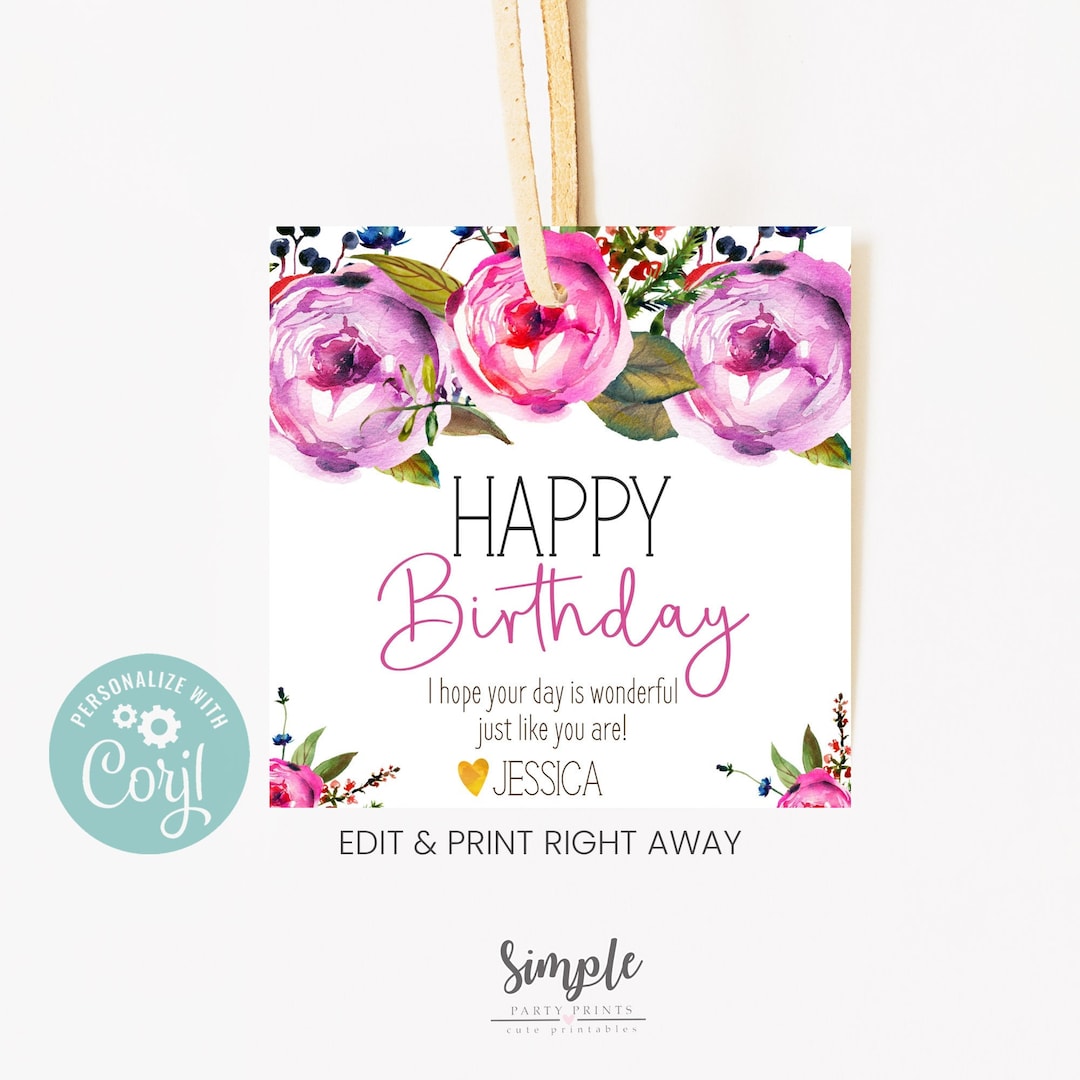 Printable Happy Birthday Tag, Birthday Gift Ideas for Friends & Family ...