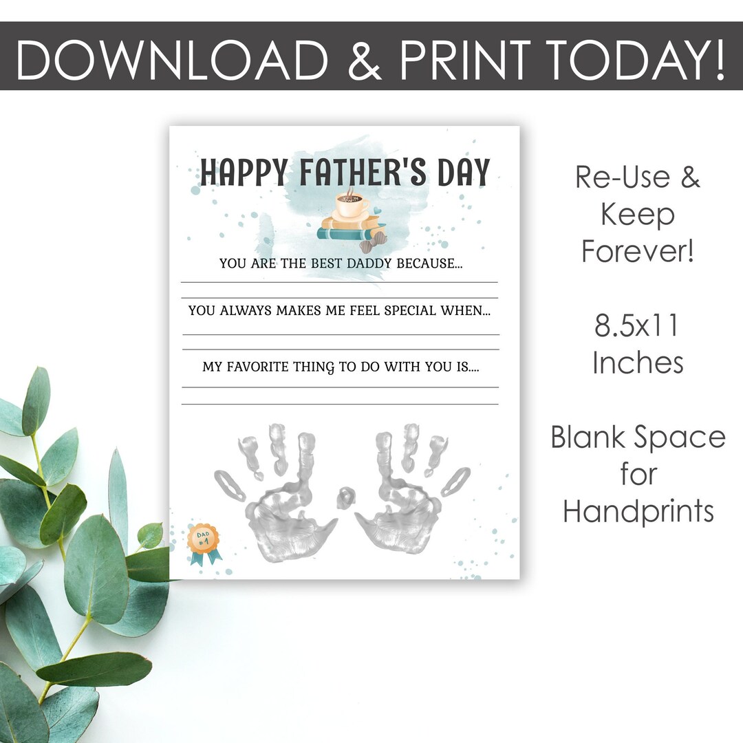 Father's Day Printable Sheet From Kids, All About My Dad, Kid ...