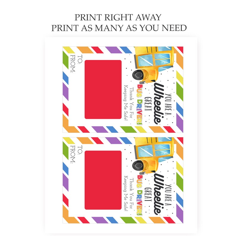 Bus Driver Gift Card Holder, End of Year Gifts for Bus Drivers ...