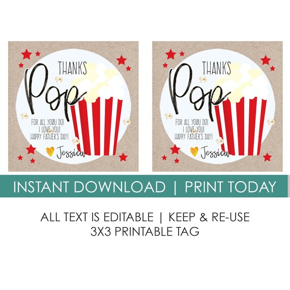 Printable Father's Day Tag, Happy Fathers Day Gift Ideas for friends ...