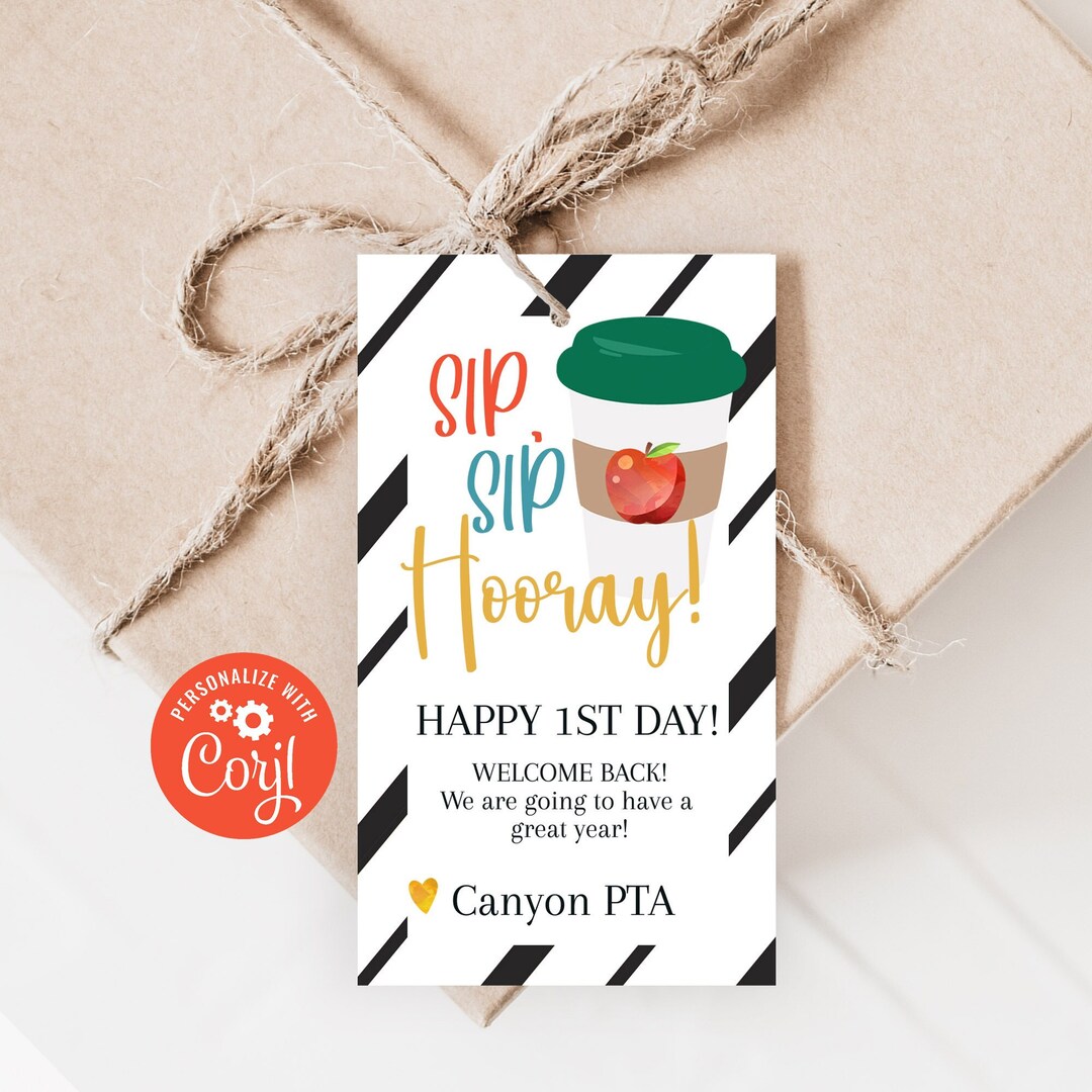 Happy First Day of School Printable Tags, Welcome Back to School Labels ...