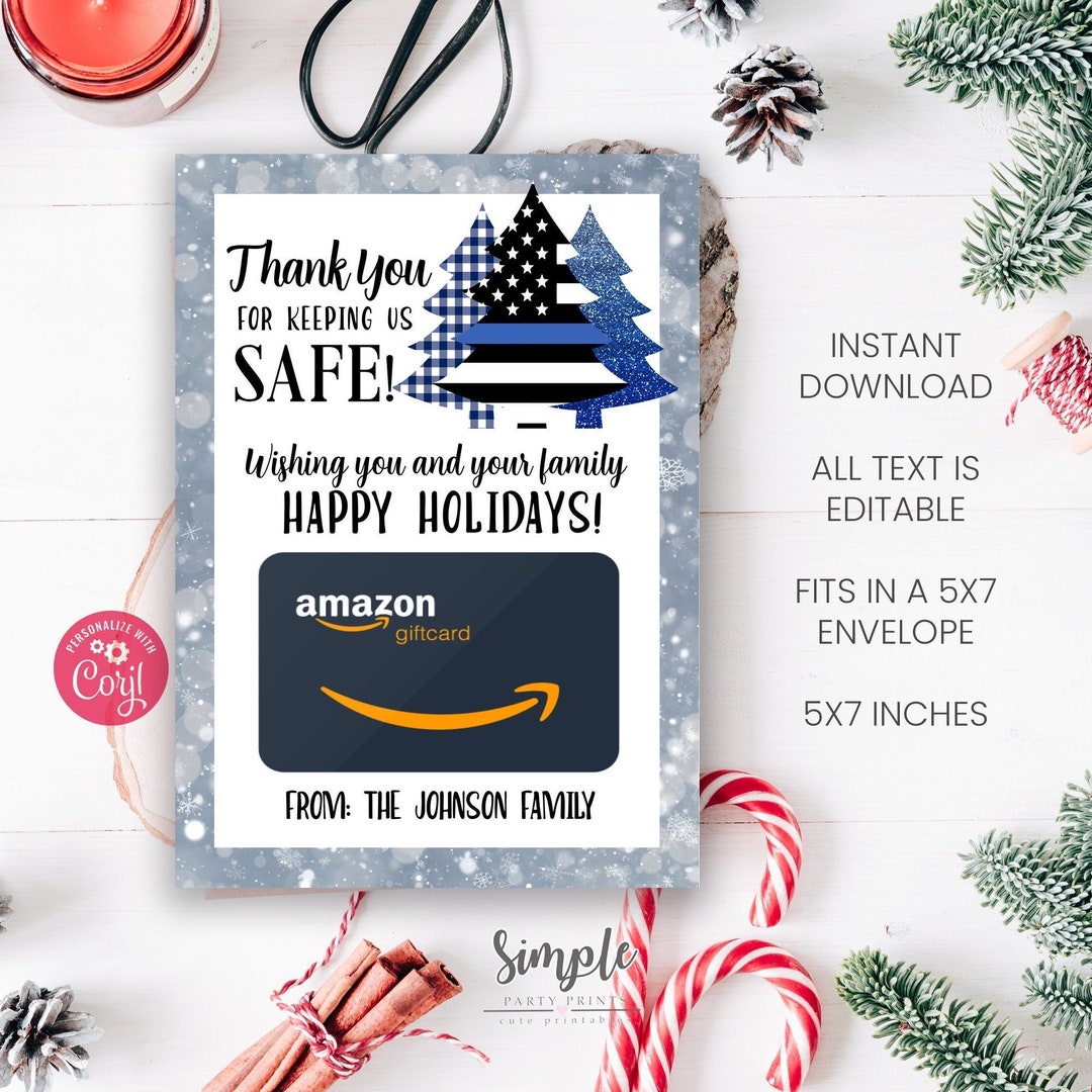 Christmas Gift Card Holder for Police Officers | Holiday Gift Idea for ...