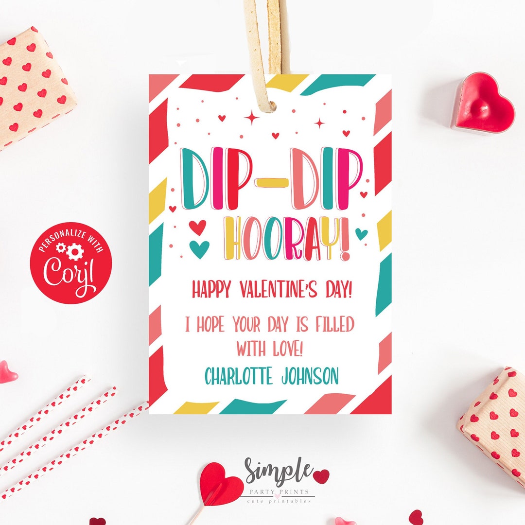 Printable Valentine's Day Fun Dip Candy Tags for Kids Classroom ...