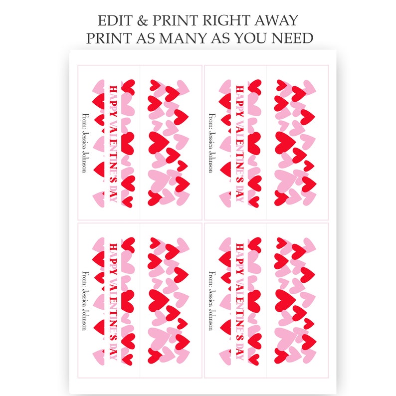 Simple Printable Valentine's Day Treat Bag Topper, Goodie Bag ...