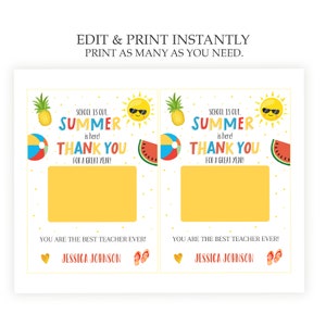 Printable End of the School Year Gift Card Holder Template, Summer is ...
