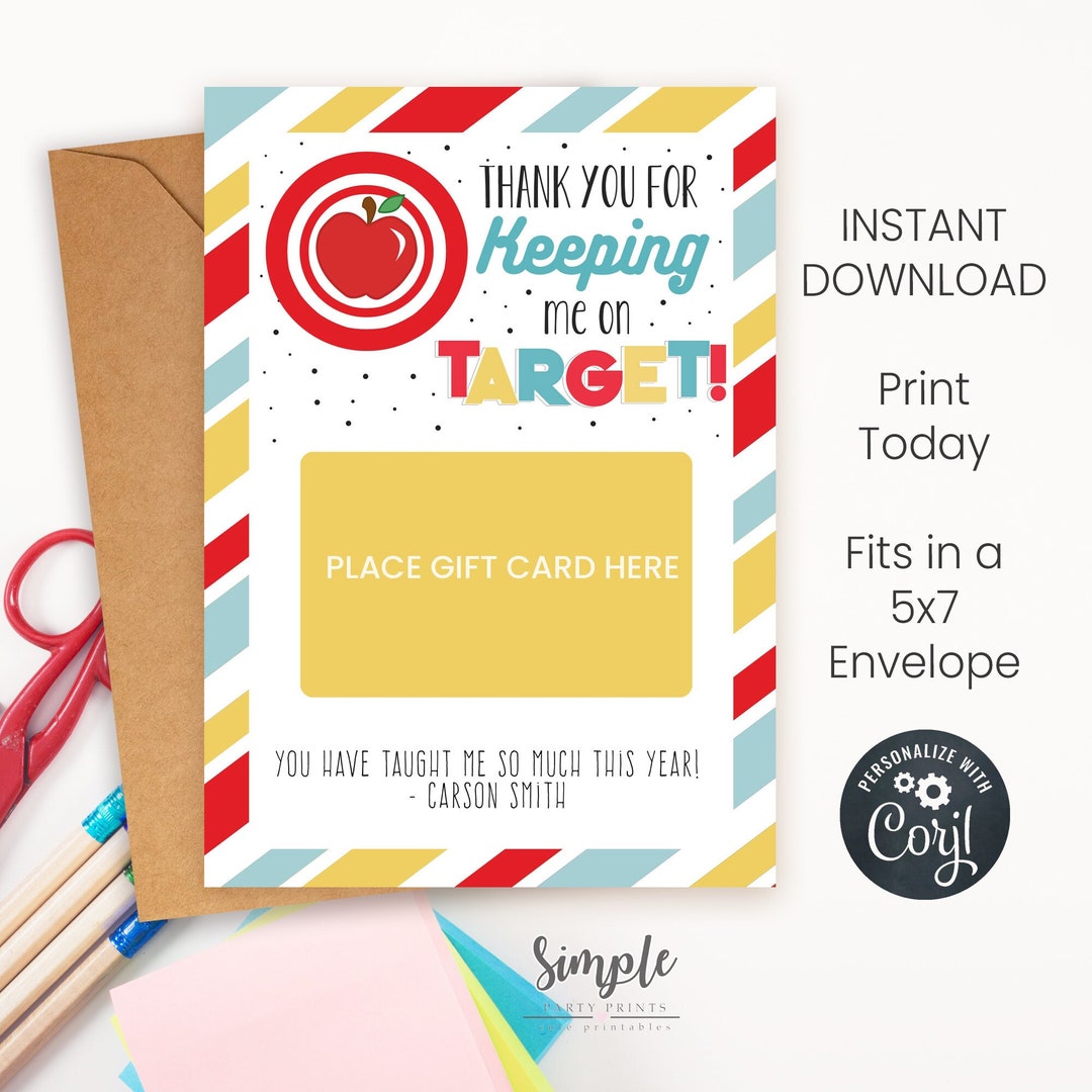 Target Gift Card Holder, Teacher Appreciation Gifts, Teacher ...