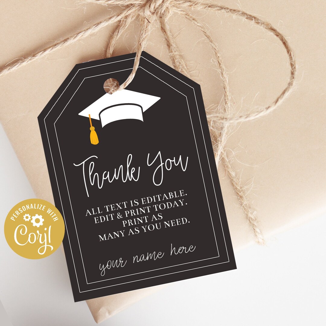 Editable Graduation Hat Blank Tags Instant Download, Printable Custom ...