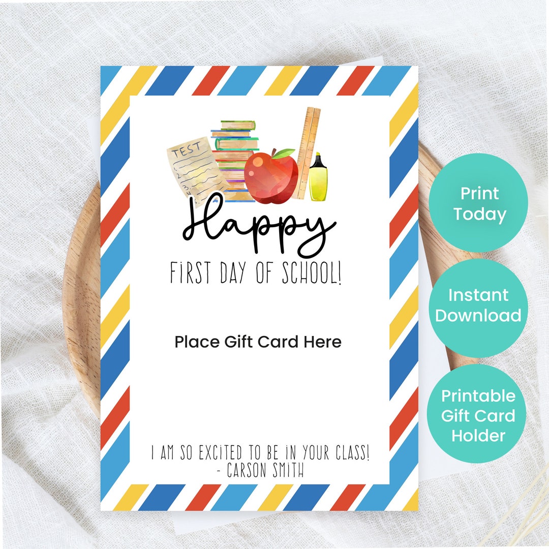 First Day of School Gift Card Holder | Target Gift Card Holder | Happy ...