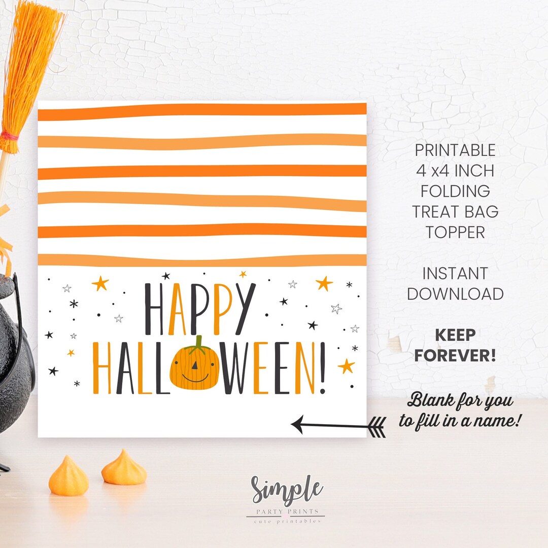 Printable Happy Halloween Treat Bag Toppers, Sweet Treats for Neighbors ...