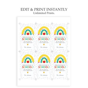 Printable First Day of School Tag | Editable Welcome Back to School ...