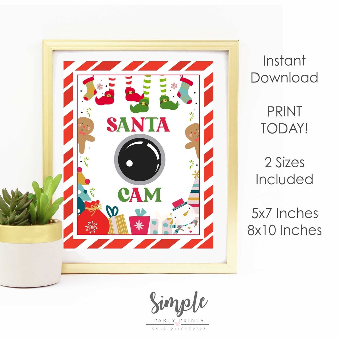 Printable Santa Claus Surveillance Camera Sign, Santa Cam Sign ...
