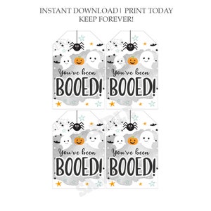 Instant Download You've Been Booed Printable Tags, Digital Halloween ...