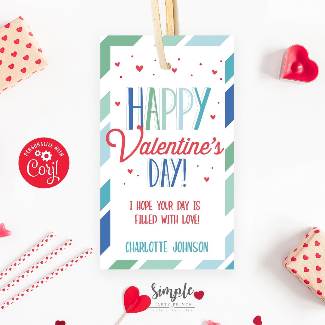 Printable Valentine's Day Tags for Kids Classroom Valentine Exchange ...
