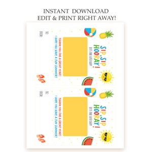 Sip Sip Hooray It's the Last Day Coffee Gift Card Holder, Printable ...