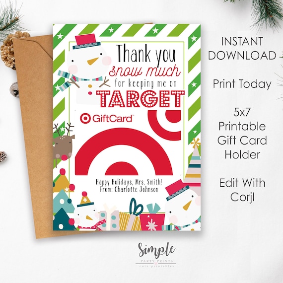 Christmas Printable Gift Card Holder | Instant Gift Card Holder ...
