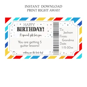 Printable Birthday Gift Certificate Template, Editable Bday Voucher ...