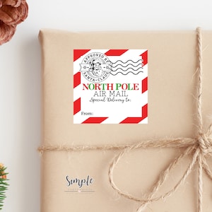 Printable Special Delivery Santa Labels for Holiday Gifts, North Pole ...