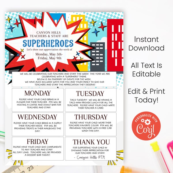 Superhero Staff Week - Etsy