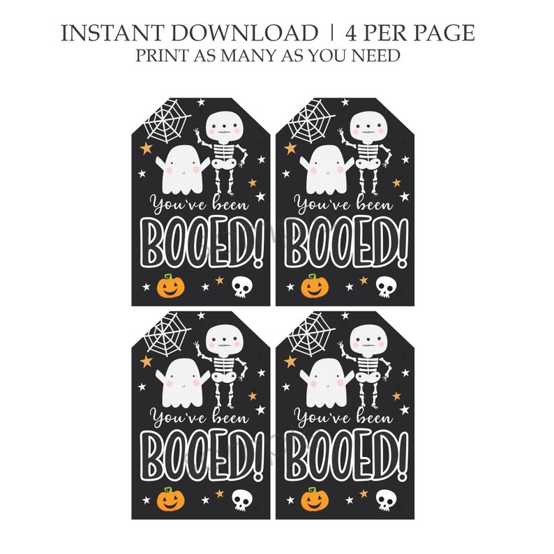You've Been Booed Printable Tag Halloween Activity - Etsy