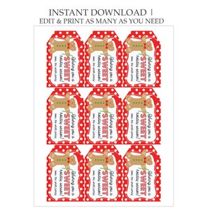 Christmas Gift Tags, Merry Christmas Tag, Sweet Happy Holidays Labels ...