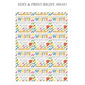 Let's Start This Year off Write Printable Tag, Welcome Back to School ...
