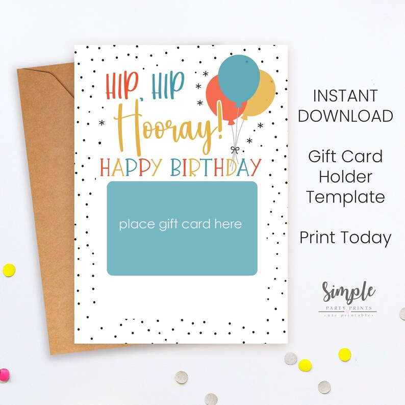 Happy Birthday Gift Card Holder Printable Birthday Party - Etsy