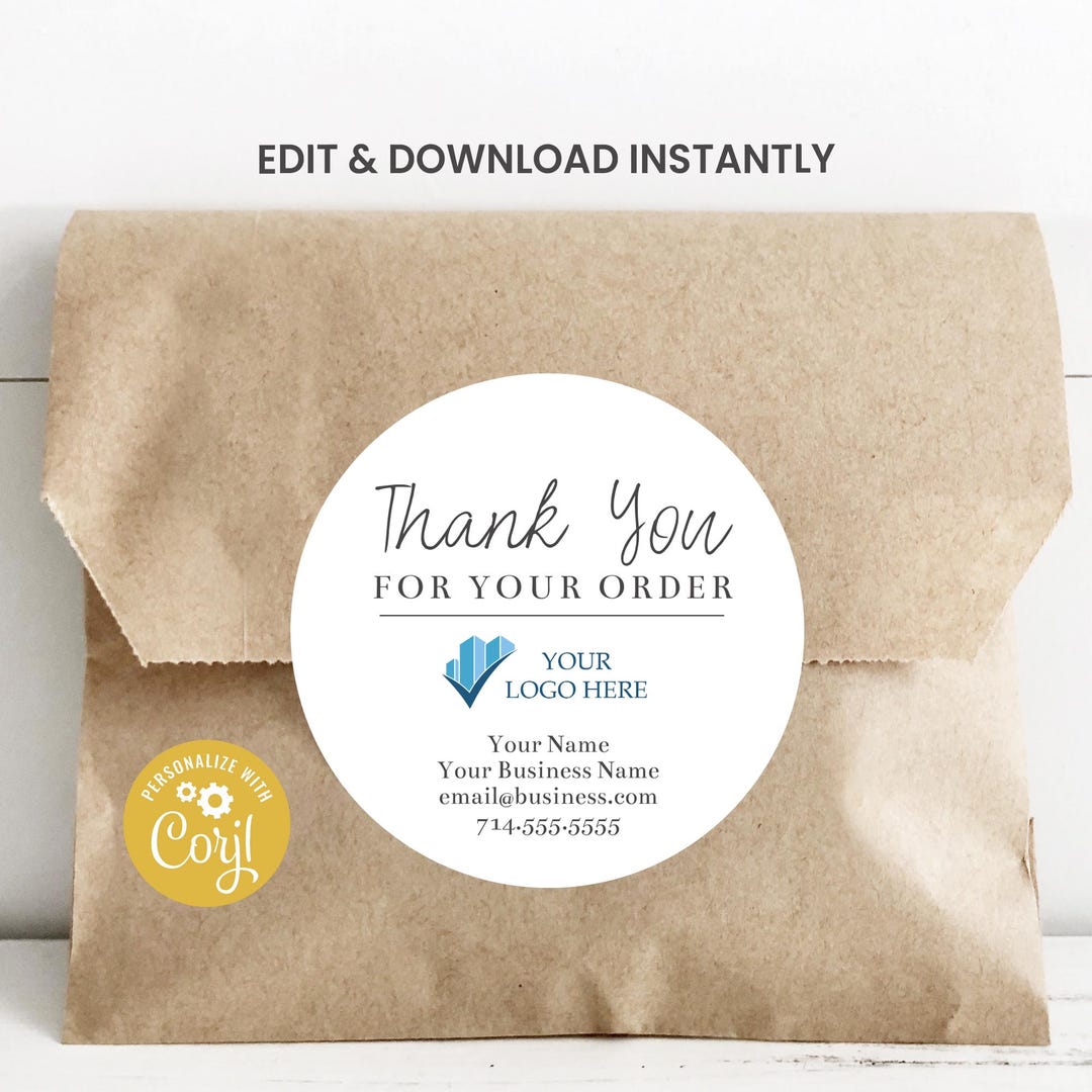 Editable Sales Rep Thank You Sticker Instant Download, Printable Custom ...