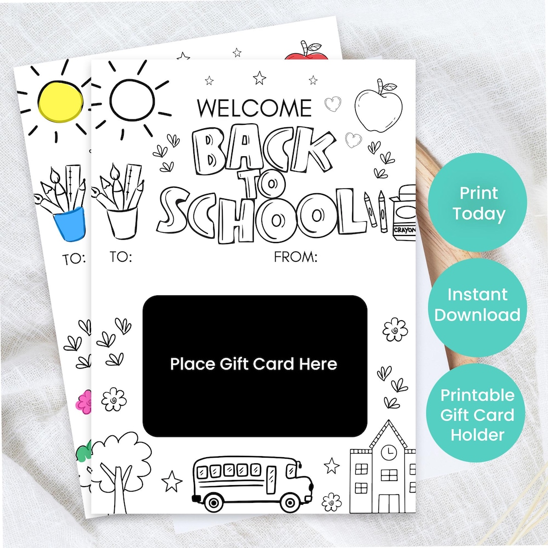 First Day of School Gift Card Holder, Back to School Gift Idea, Teacher ...