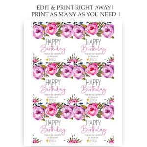Printable Happy Birthday Tag, Birthday Gift Ideas for Friends & Family ...