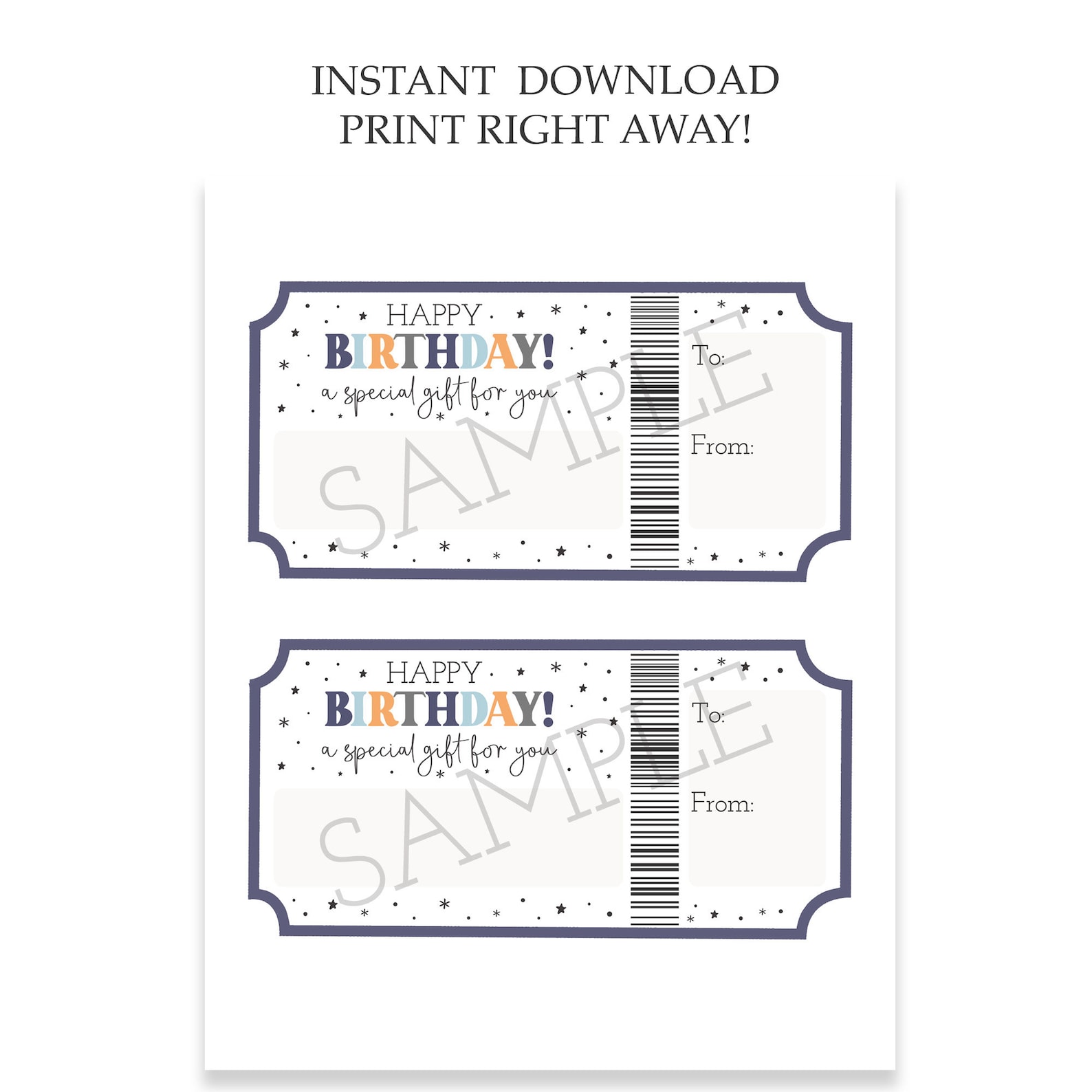 Printable Birthday Certificate Template, Delayed Birthday Gifts ...