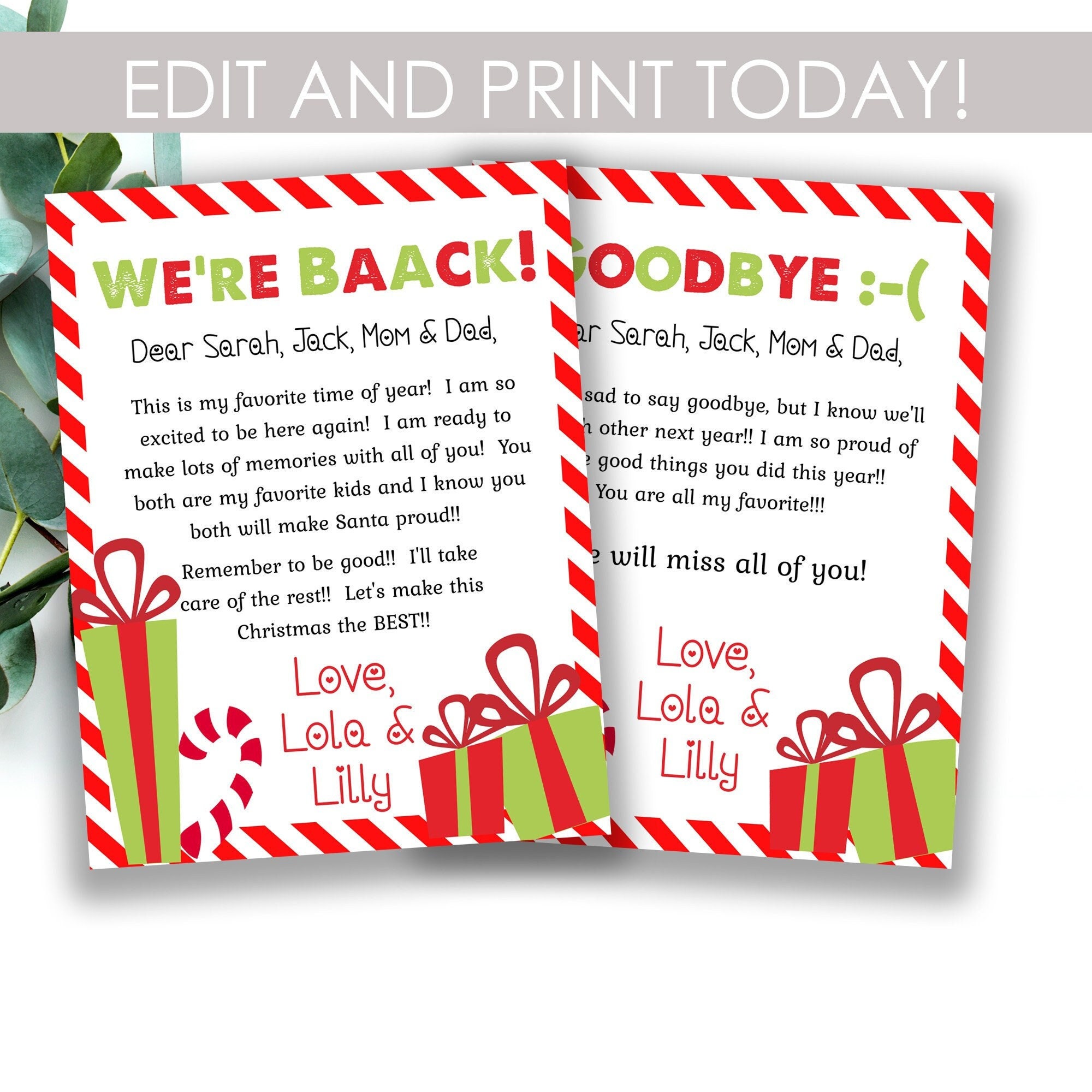 Elf On The Shelf Printable Letter We re Back Editable Etsy