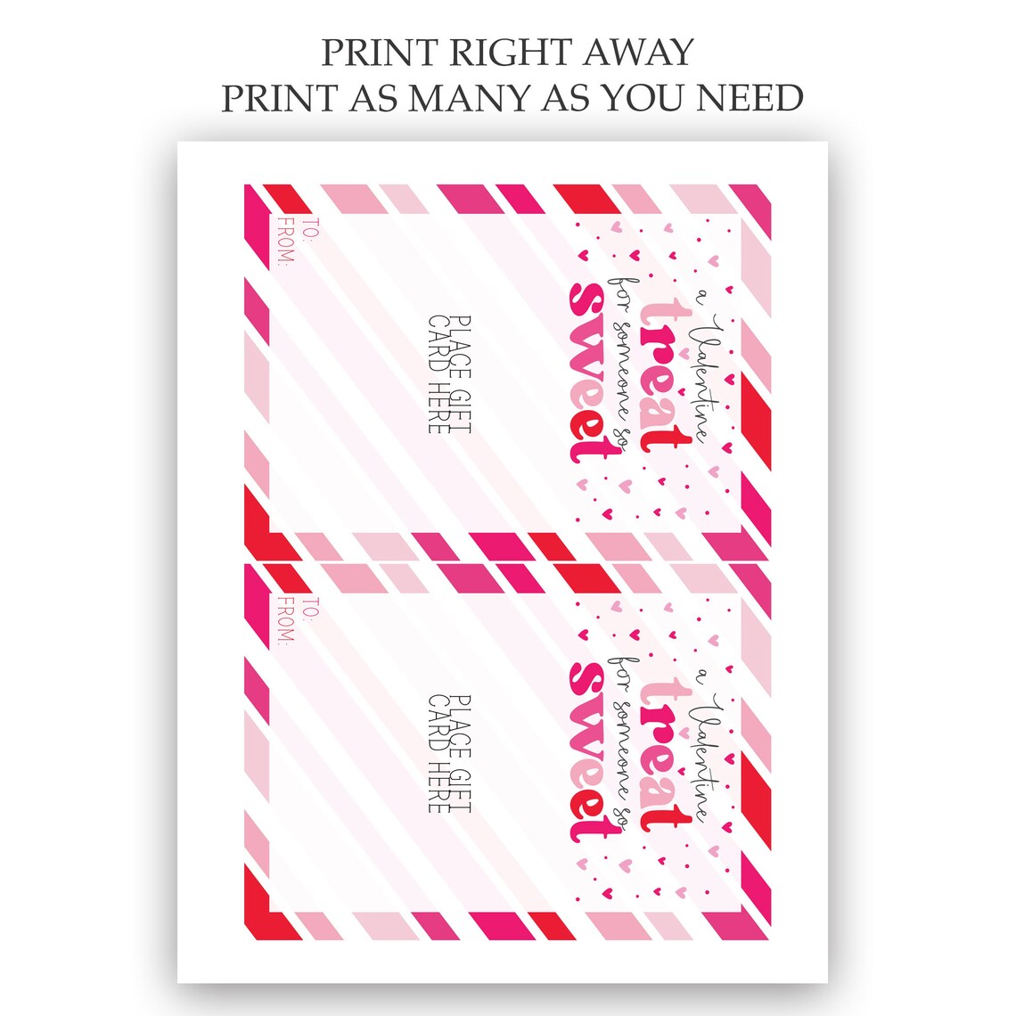 Valentines Day Gift Card Holder, Printable Valentine's Day Gift for ...